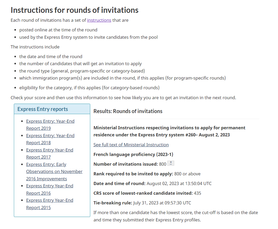 Vive Les Francophones! Sorteo Express Entry Cagtegory-based Otorga 800 ...